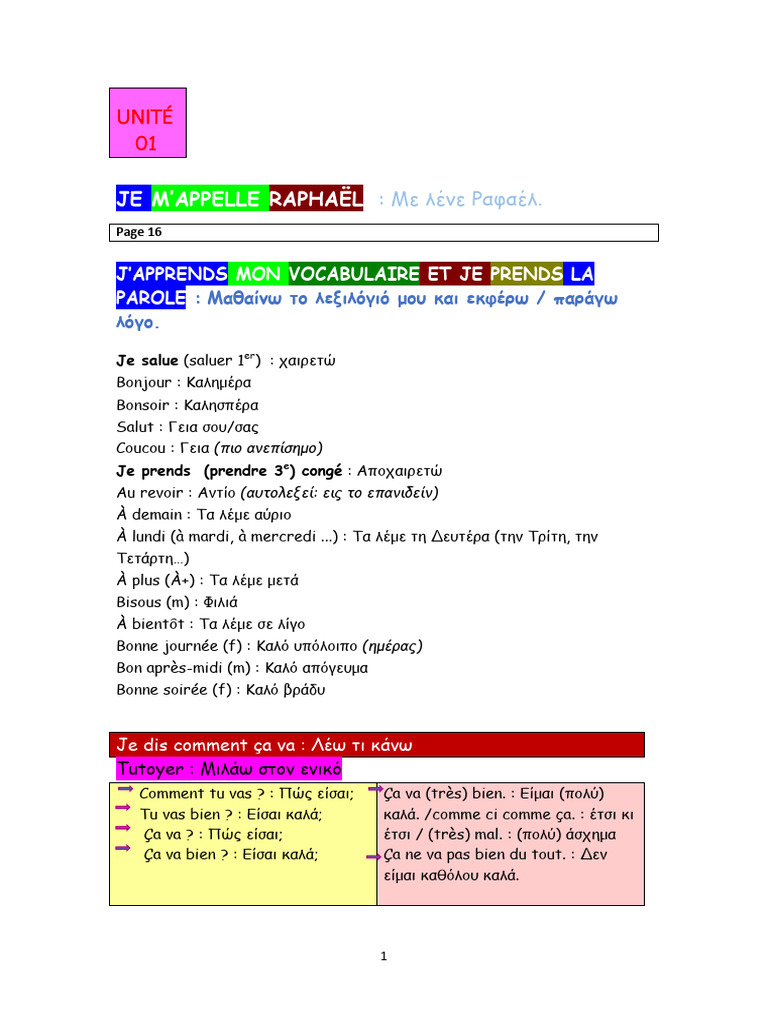 Lexique Nouveau Méthodelf A1 | PDF