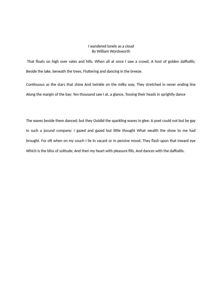 I wandered lonely as a cloud | PDF