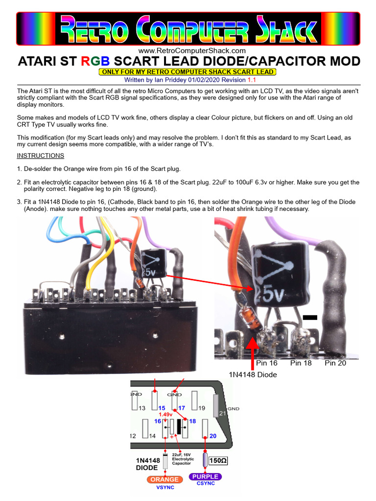 Atari ST Scart Lead Sync Mod | PDF