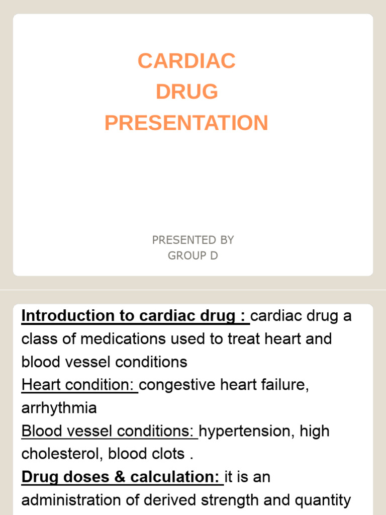 DRUG PRESENTATION (GRP - D) .PPTX - 20250114 - 095841 - 0000 | PDF ...