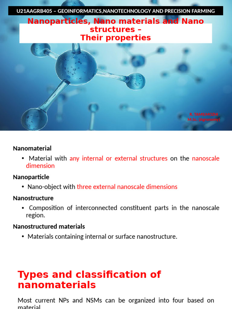 Nanomaterials: Types and Properties Explained | PDF | Nanomaterials ...