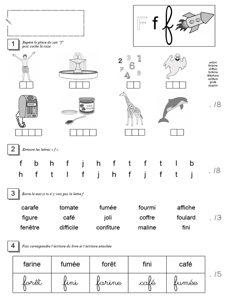 Activités ludiques sur le son "f" | PDF