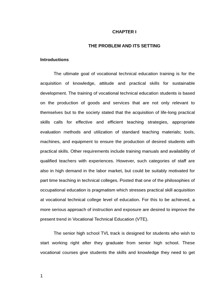 PR Chapter 1-3Daligdig | PDF | Vocational Education | Cognition