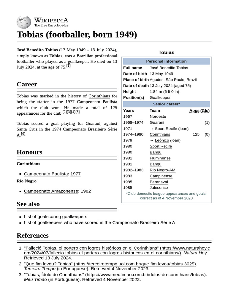 Tobias: Brazilian Goalkeeper Legacy | PDF | Association Football Clubs ...