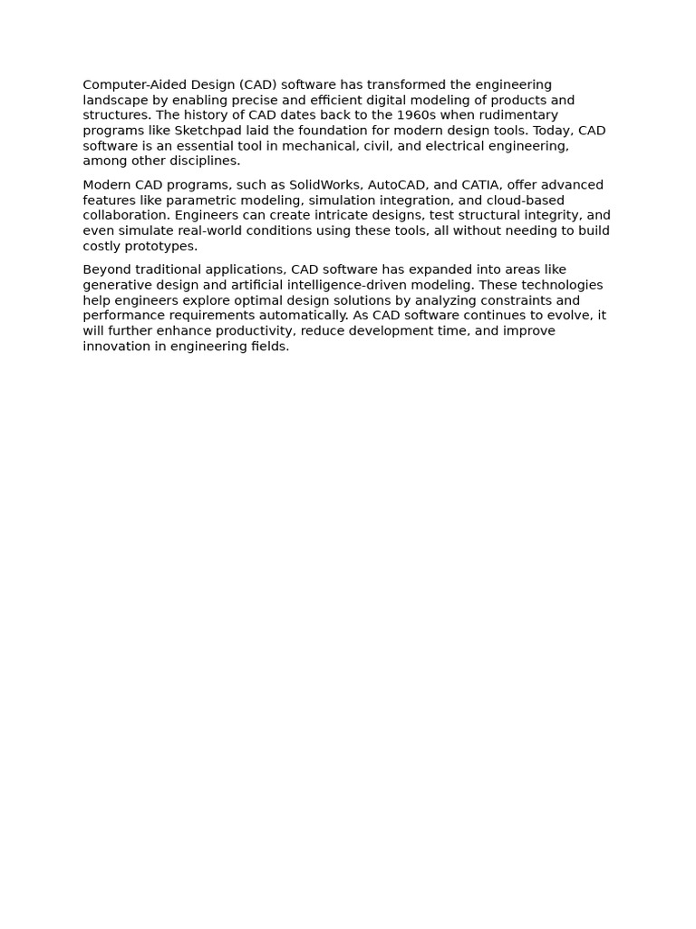 The Evolution of Computer-Aided Design (CAD) Software | PDF