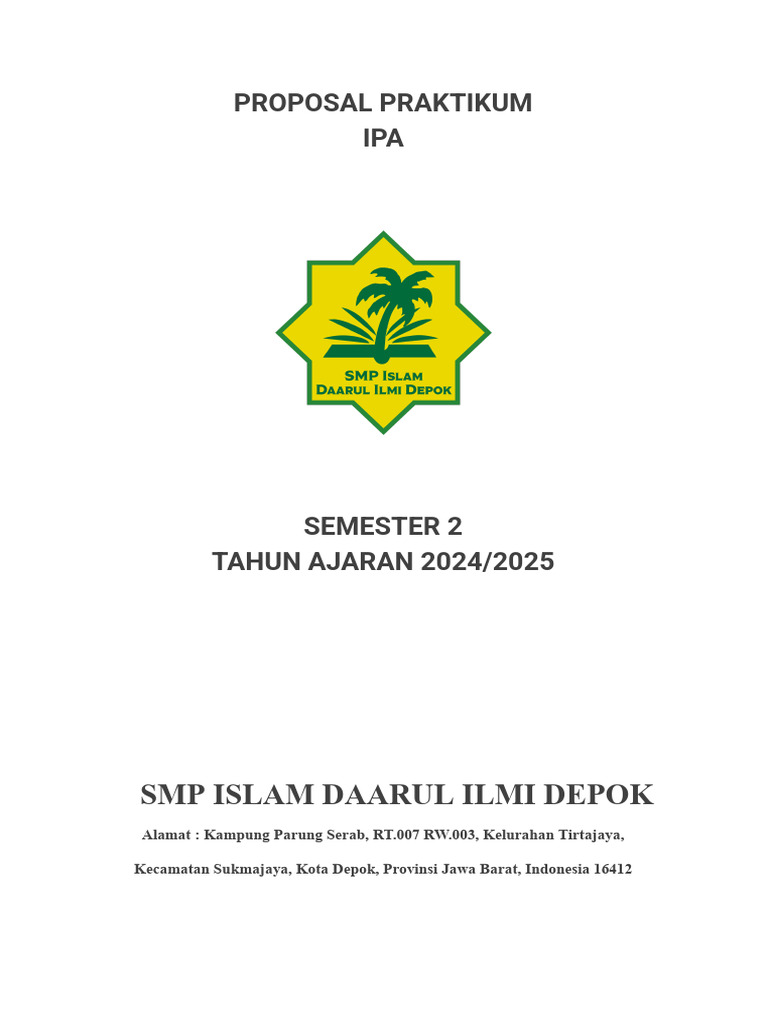 Rizky A - Proposal Praktikum Ipa Kelas Viii 2025 | PDF
