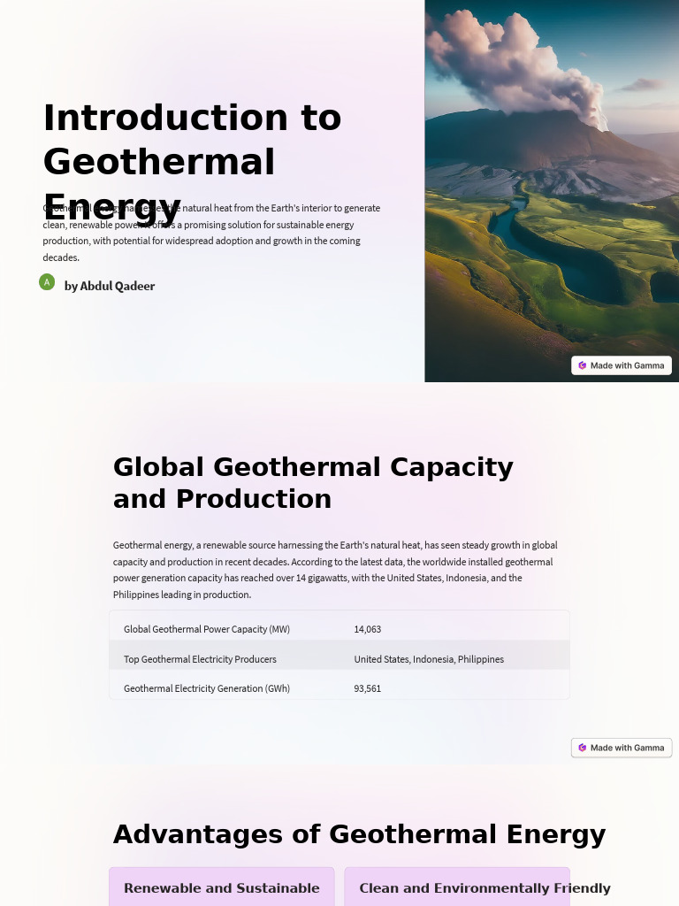 Introduction To Geothermal Energy | PDF | Geothermal Energy | Power Station