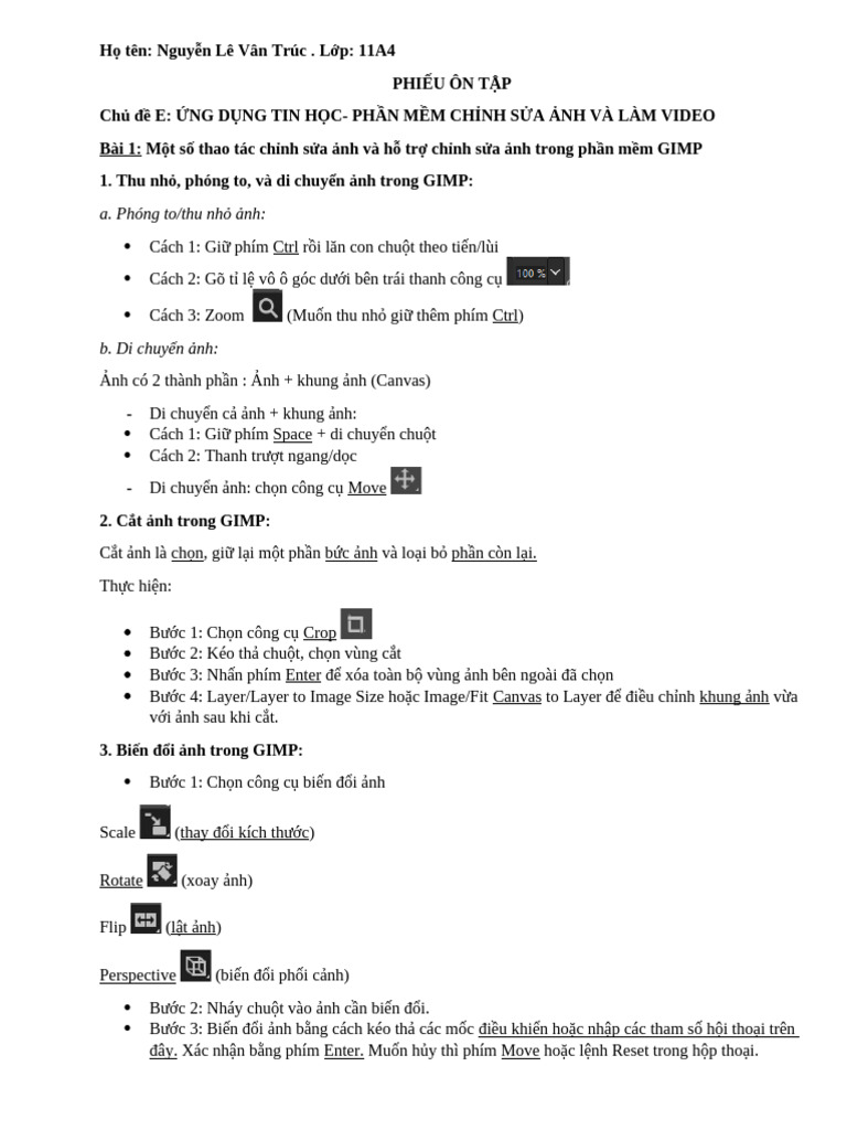 PHIẾU ÔN TẬP CĐ E bài 1 2 3 K11 | PDF