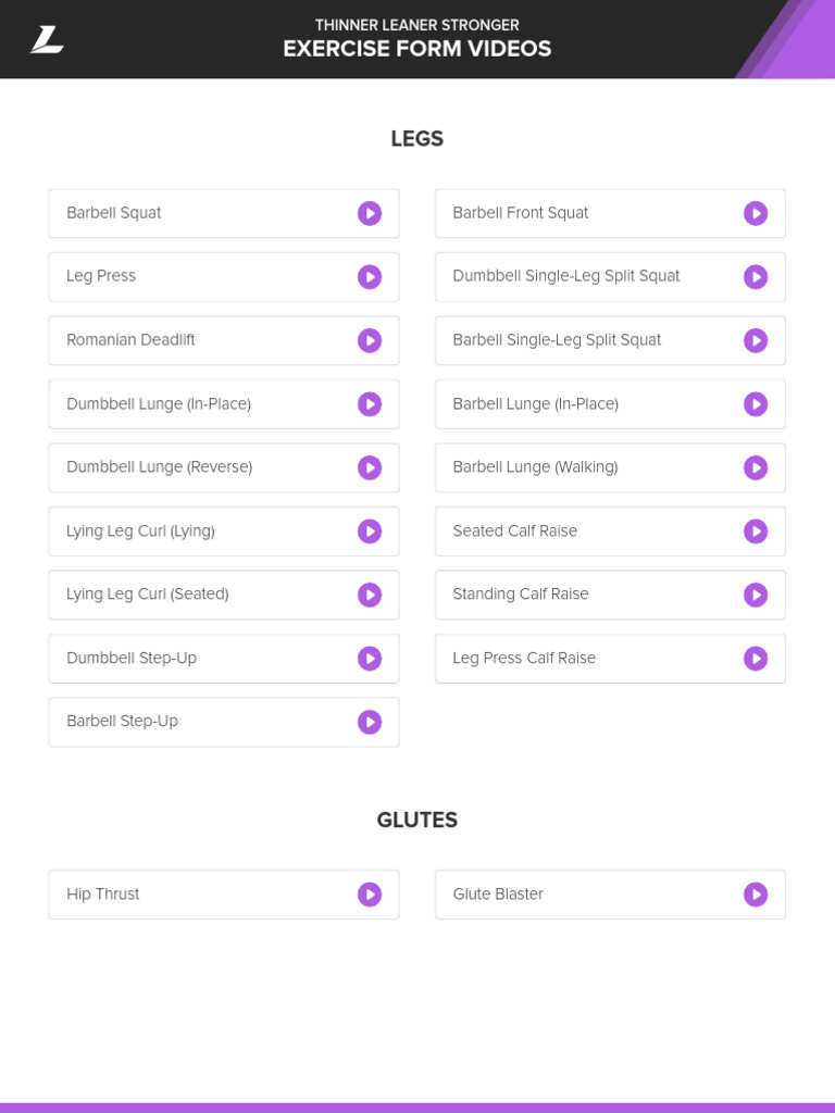 TLS Exercise Form Videos | PDF