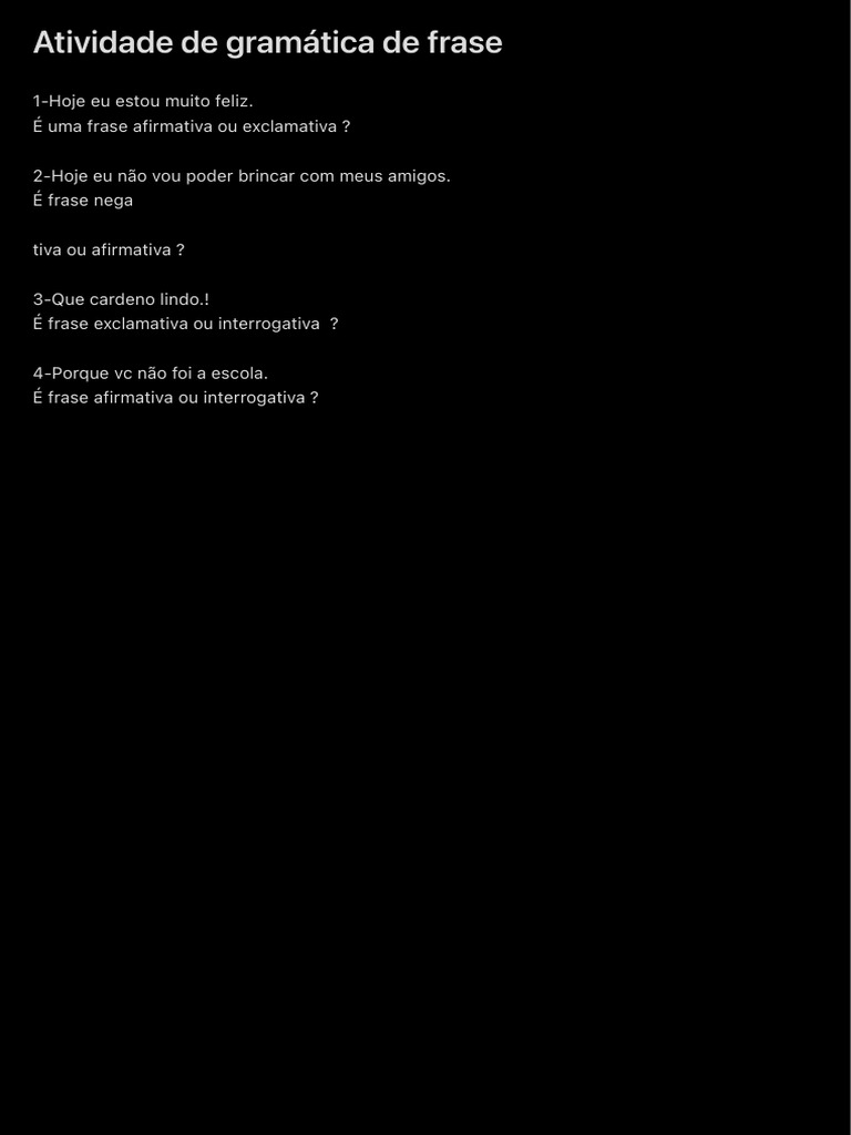 Atividade de gramática de frase 2 | PDF