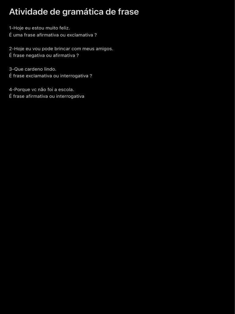 Atividade de gramática de frase | PDF
