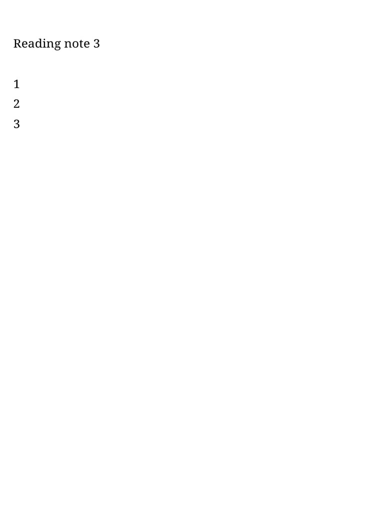 Reading Note 3 | PDF