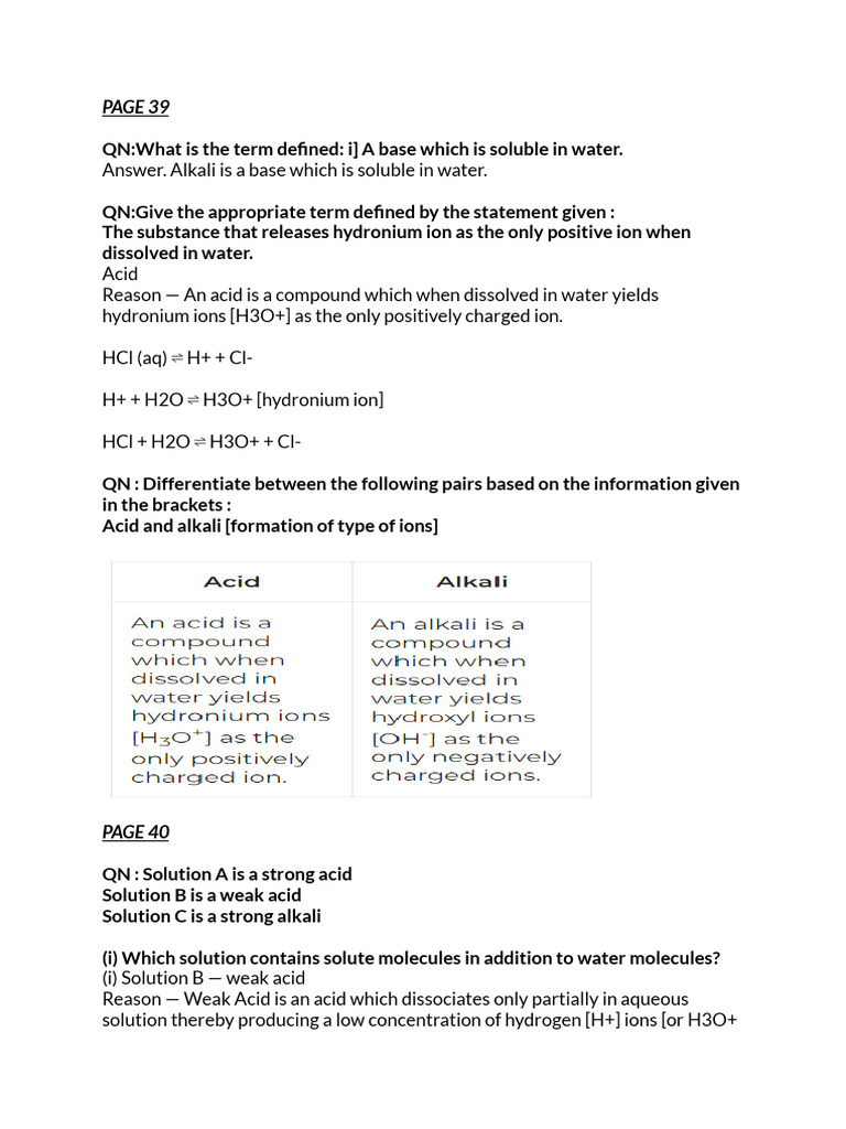 Icse Class 10 Acids, Bases, Salts Page-Wise Year Questions Questions (Viraf Dalal Book) | PDF ...
