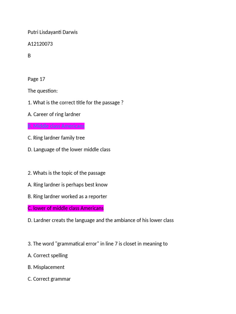 Exercise Reading | PDF