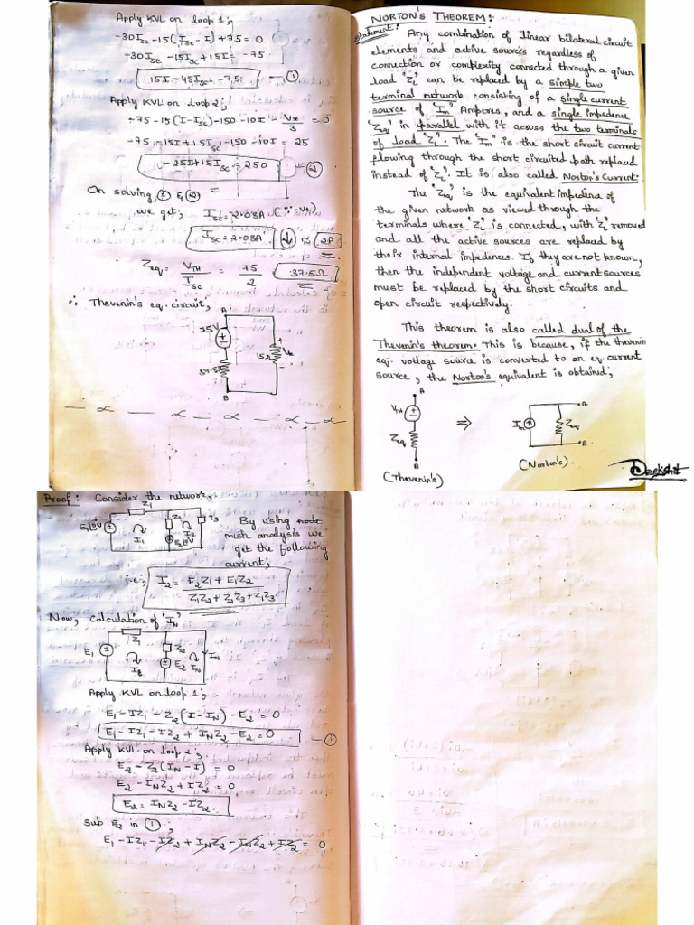 M2 3.Norton's Theorm | PDF