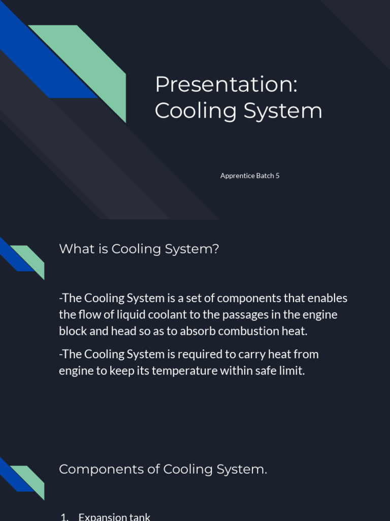 Presentation: Cooling System | PDF