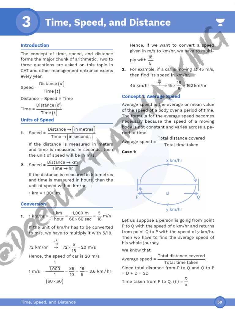 Time, Speed, and Distance Concepts | PDF | Speed | Escalator