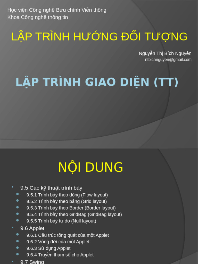 Lap Trinh Huong Doi Tuong - T9 | PDF
