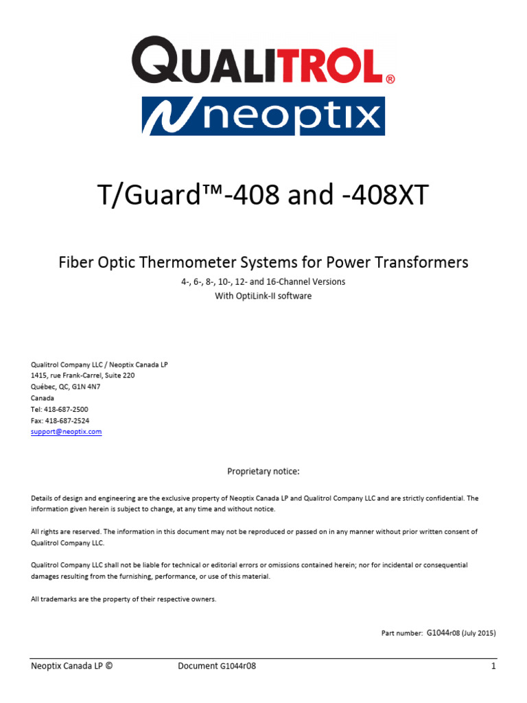 Qualitrol T.Guard 408 - Manual | PDF | License | Copyright