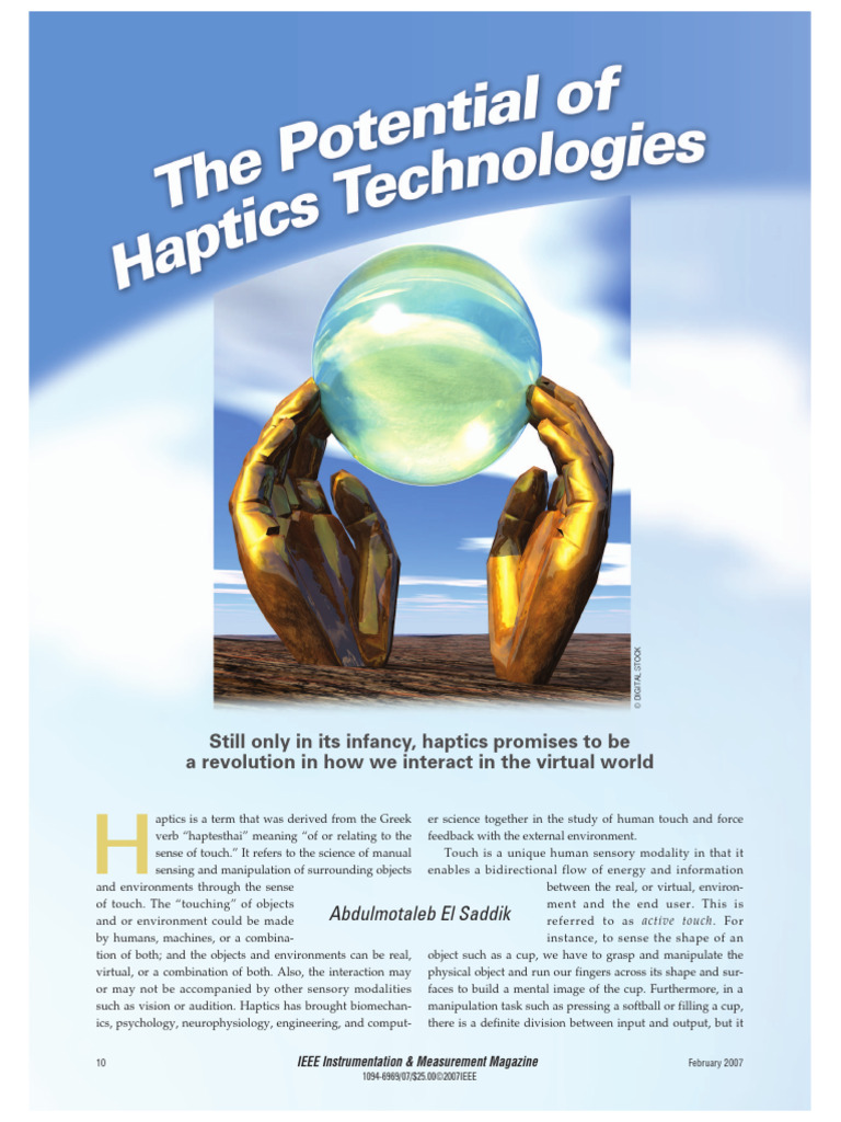 Poterntials of Haptics Technology | PDF | Virtual Reality | Multimedia