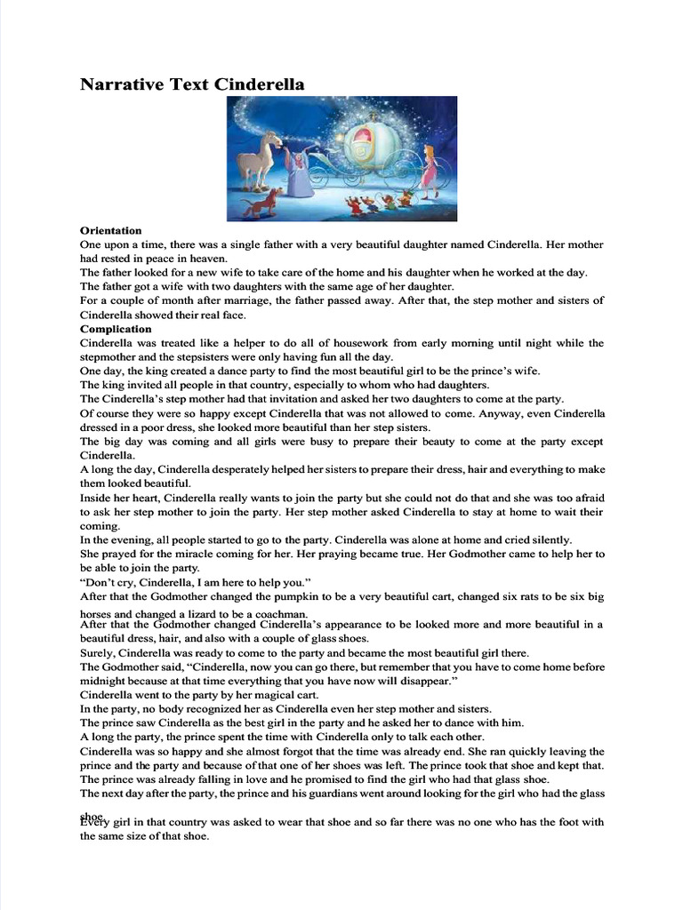 PDF Narrative Text Cinderella - Compress | PDF | Cinderella | Grimms ...