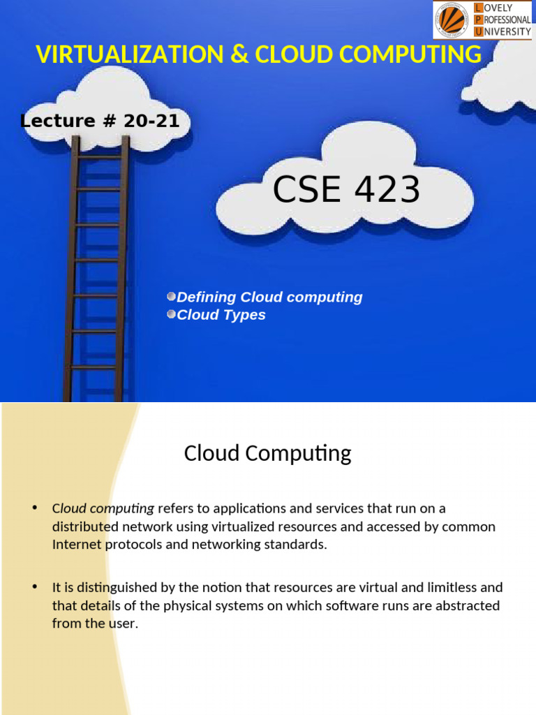 Lecture9 Defining Cloud Computing and Types | PDF | Cloud Computing | Software As A Service