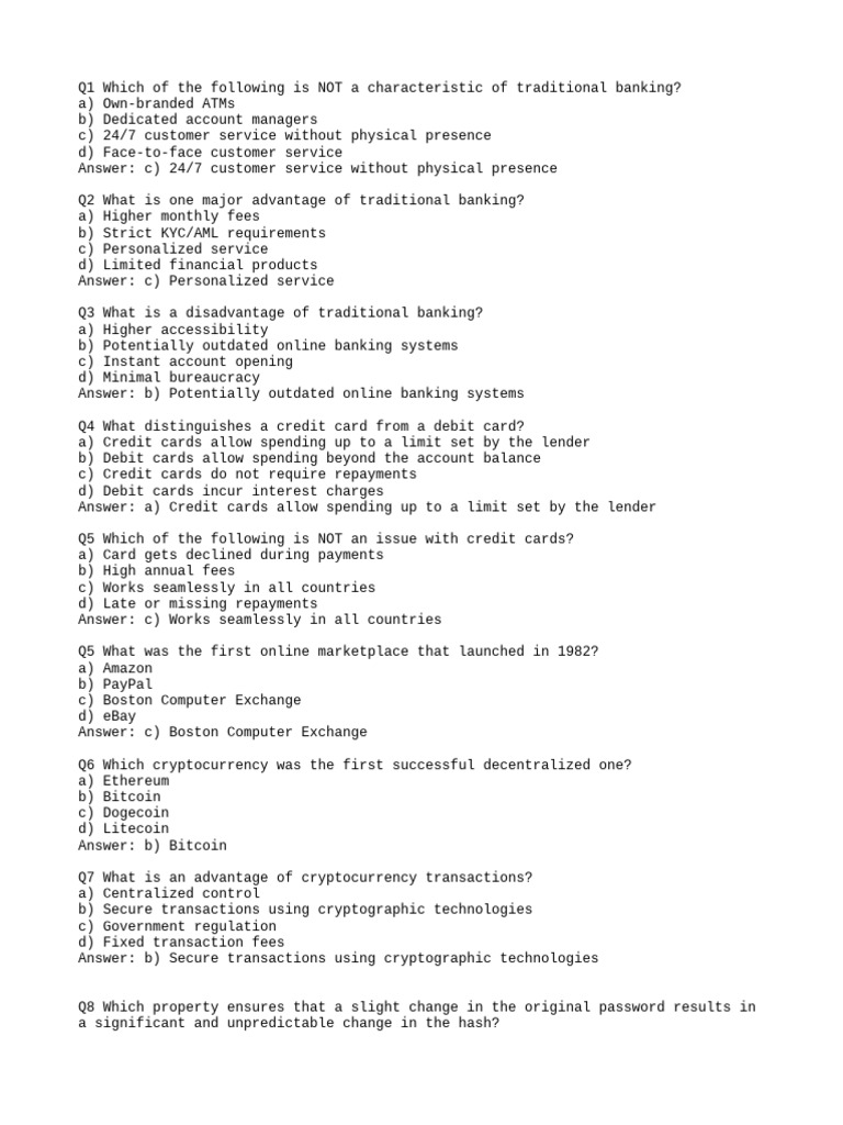 BLOCKCHAIN MCQ UNIT 1,2 | PDF | Cryptocurrency | Secure Communication