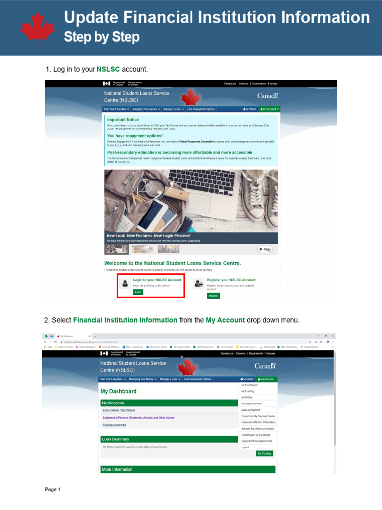 How To Update Financial Institution Information Instructions E | PDF