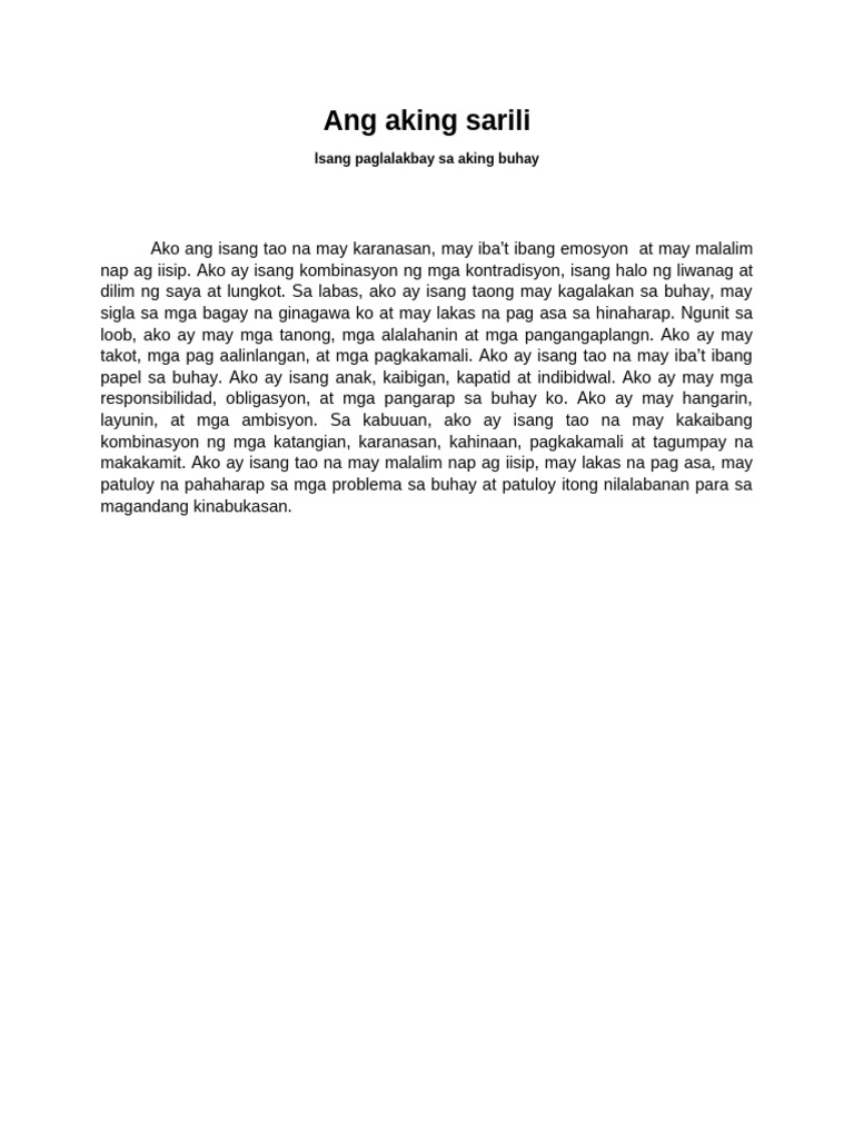 Ang Aking Sarili | PDF