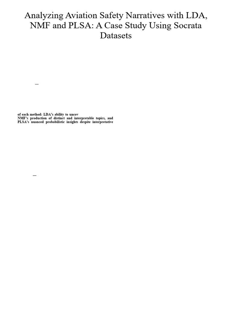 Analyzing Aviation Safety Narratives With LDA NMF | PDF | Machine ...