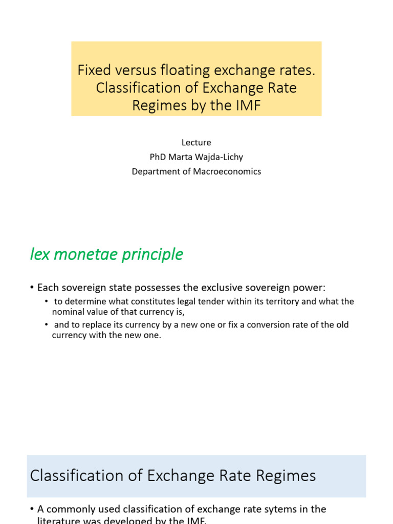 Fixed vs Floating Exchange Rate Regimes | PDF | Exchange Rate ...