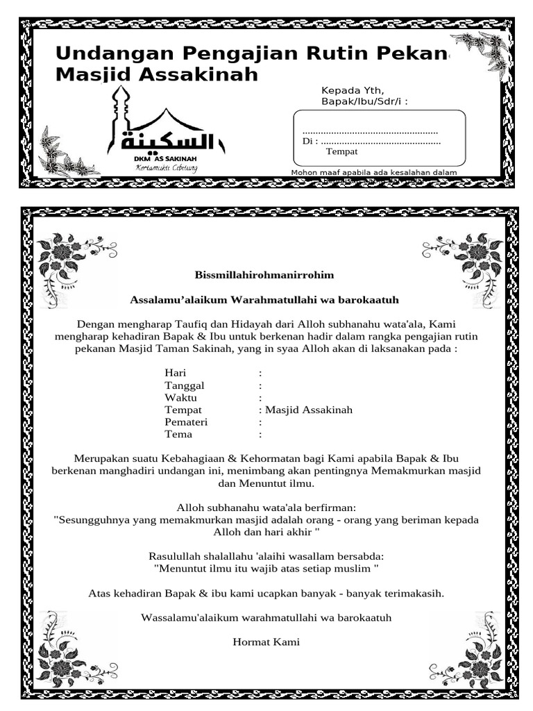 Undangan Pengajian | PDF