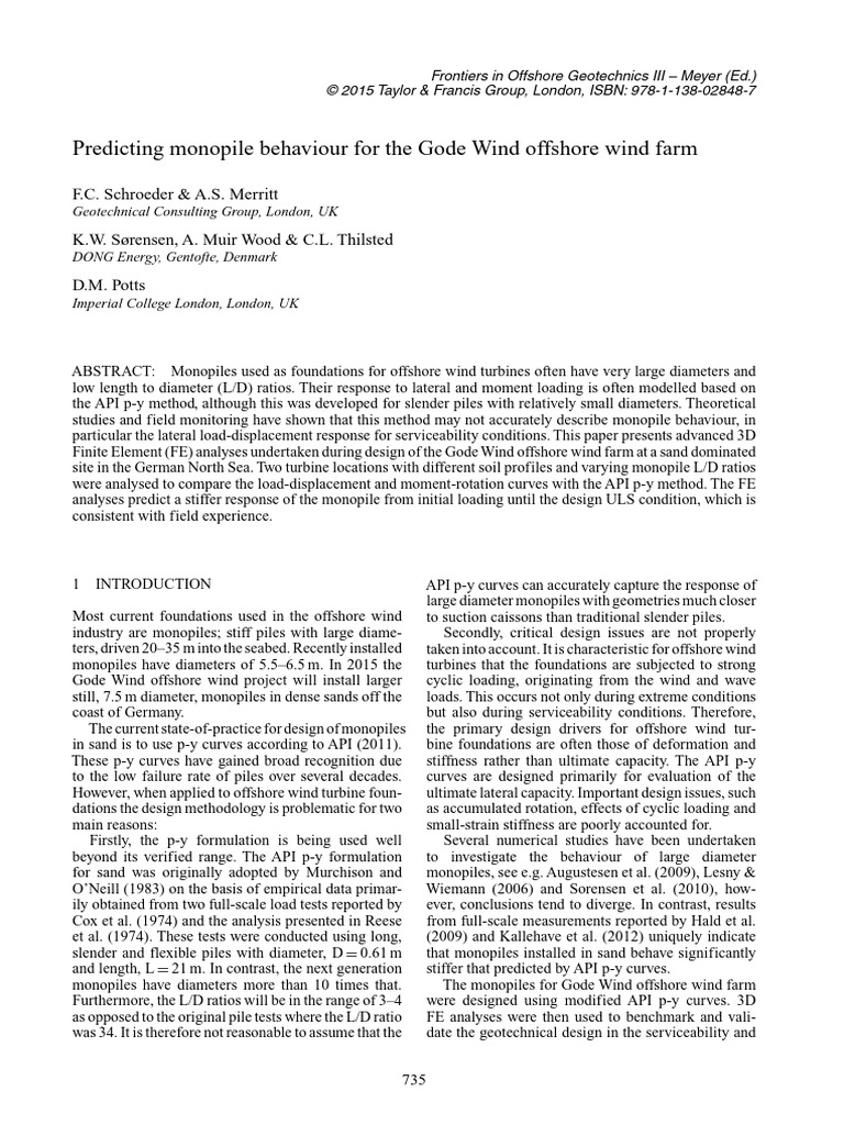 Predicting Monopile Behaviour For The Gode Wind Offshore Wind Farm ...