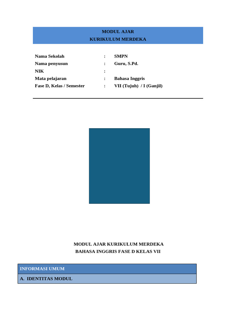 Modul Ajar Untuk Praktik Pembelajaran | PDF