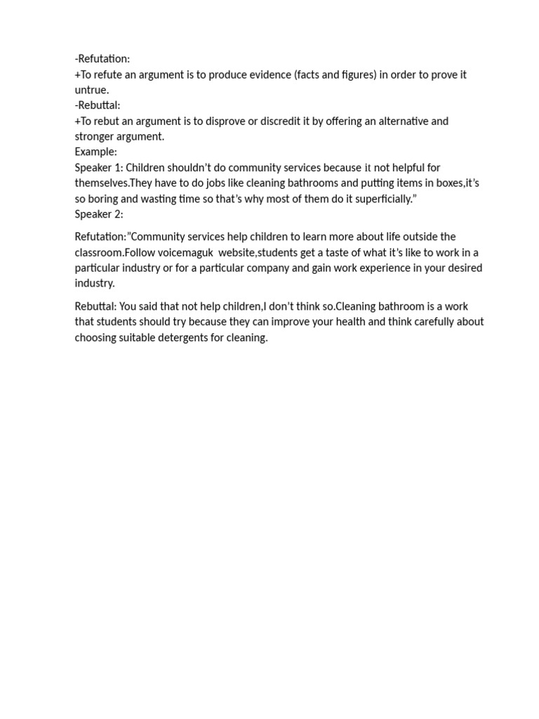 Refutation vs. Rebuttal Explained | PDF