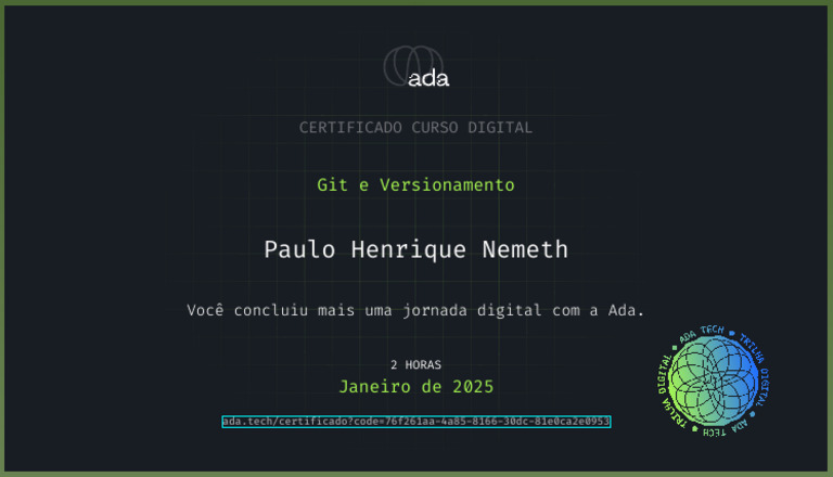 Certificado - Git e Versionamento | PDF
