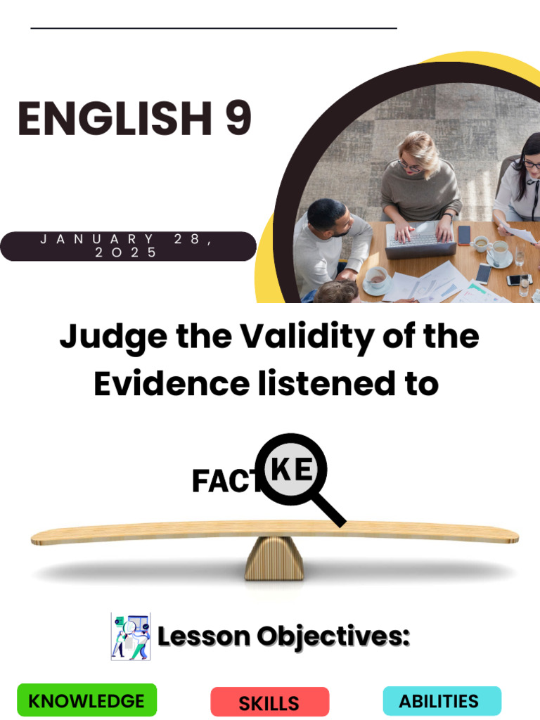 Lesson 4 Judge The Validity of The Material Listenend To 1 | PDF ...