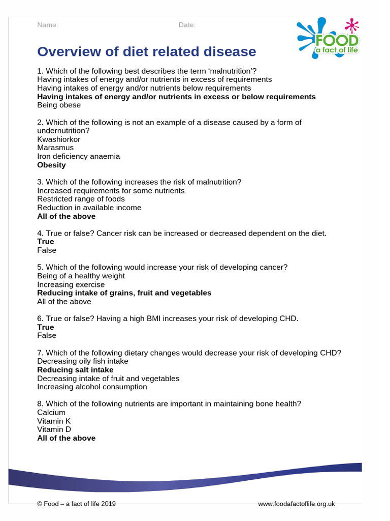 Overview of Diet Related Diseases KQ 1416hepptx | PDF