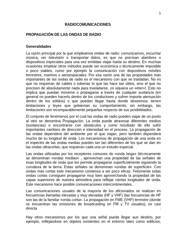 Propagación de Ondas de Radio y Zonas de Fresnel | PDF | Antena (Radio ...