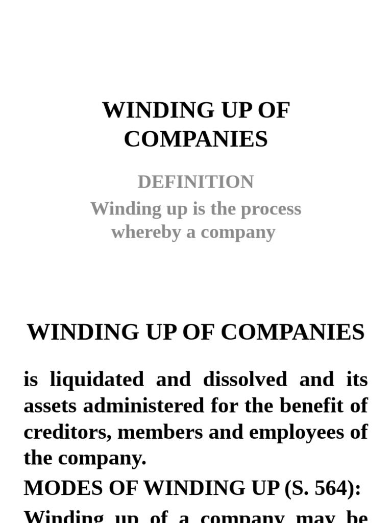 Company Winding Up Procedures Explained | PDF | Liquidation | Business Law