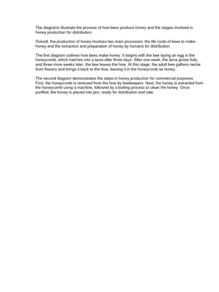 The Diagrams Illustrate The Process of How Bees Produce Honey and The ...