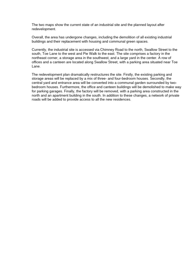 The two maps show the current state of an industrial site and the ...