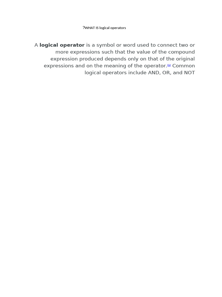 Logical Operators | PDF