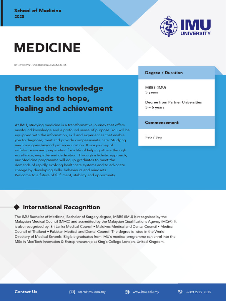 brochure-medicine-7 | PDF | Academic Degree | Medical School
