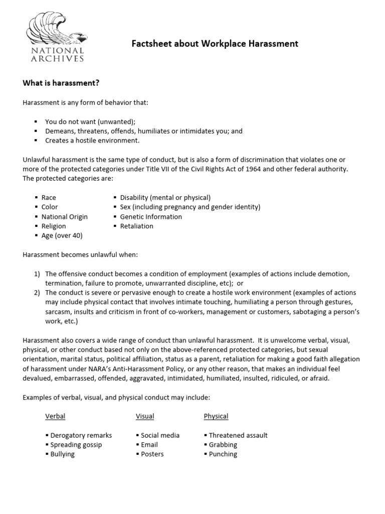 Understanding Workplace Harassment | PDF | Harassment | Interpersonal ...