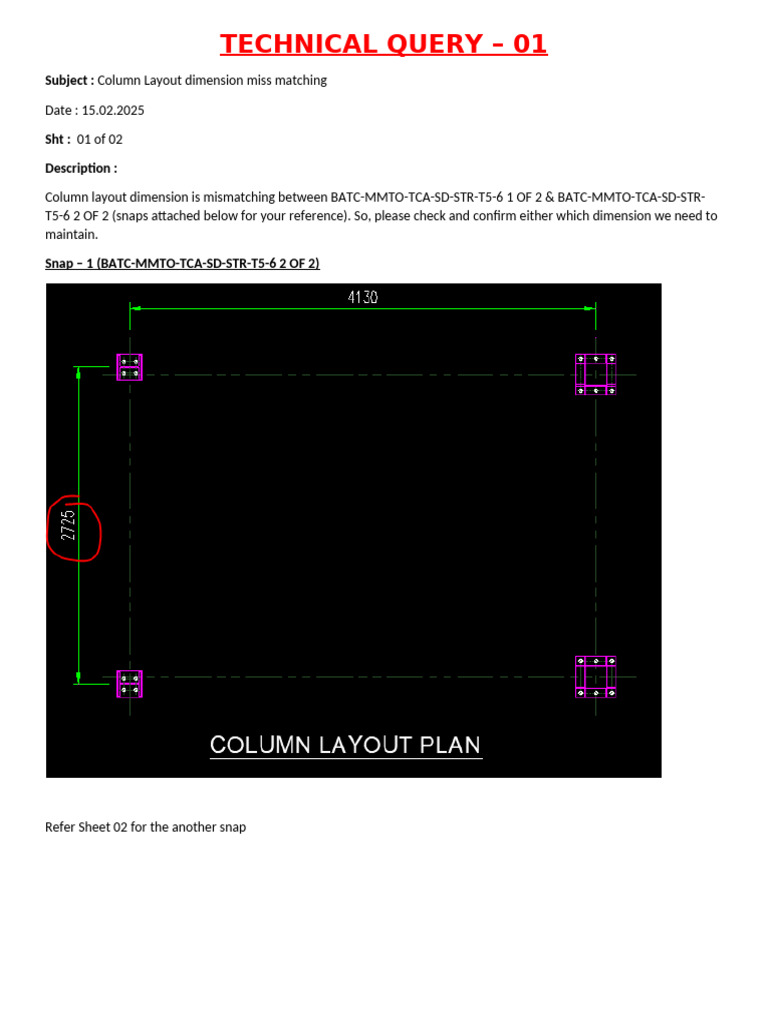 Column Layout Dimension Discrepancy | PDF