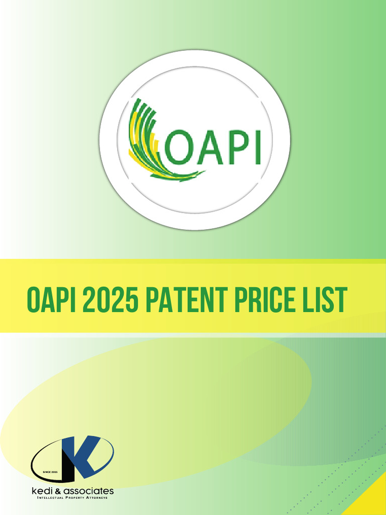 Oapi 2025 Patent Price List | PDF | Patent | Patent Law