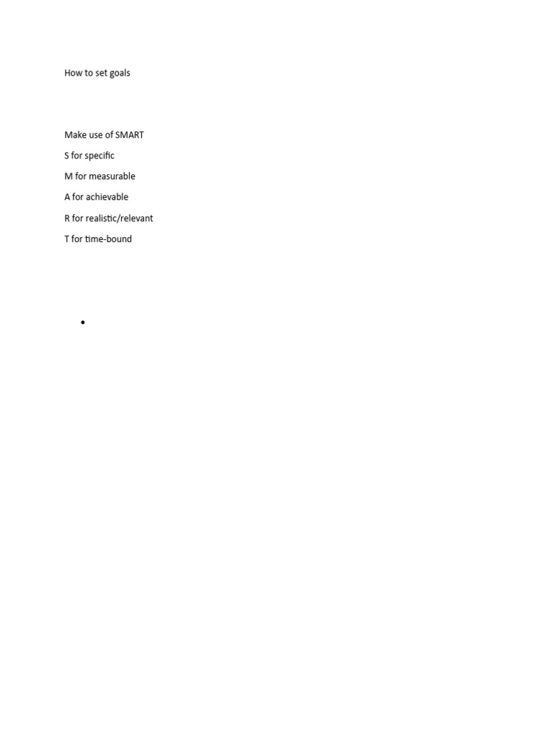 Smart Goals Pdf