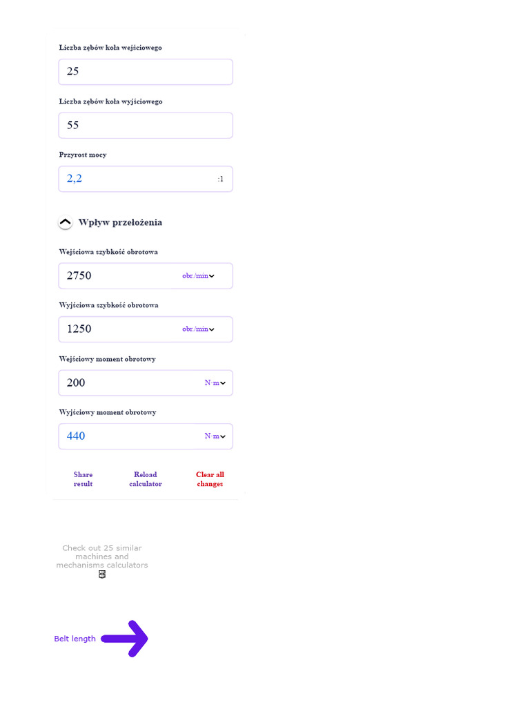 Kalkulator Przełożenia Przekładni | PDF