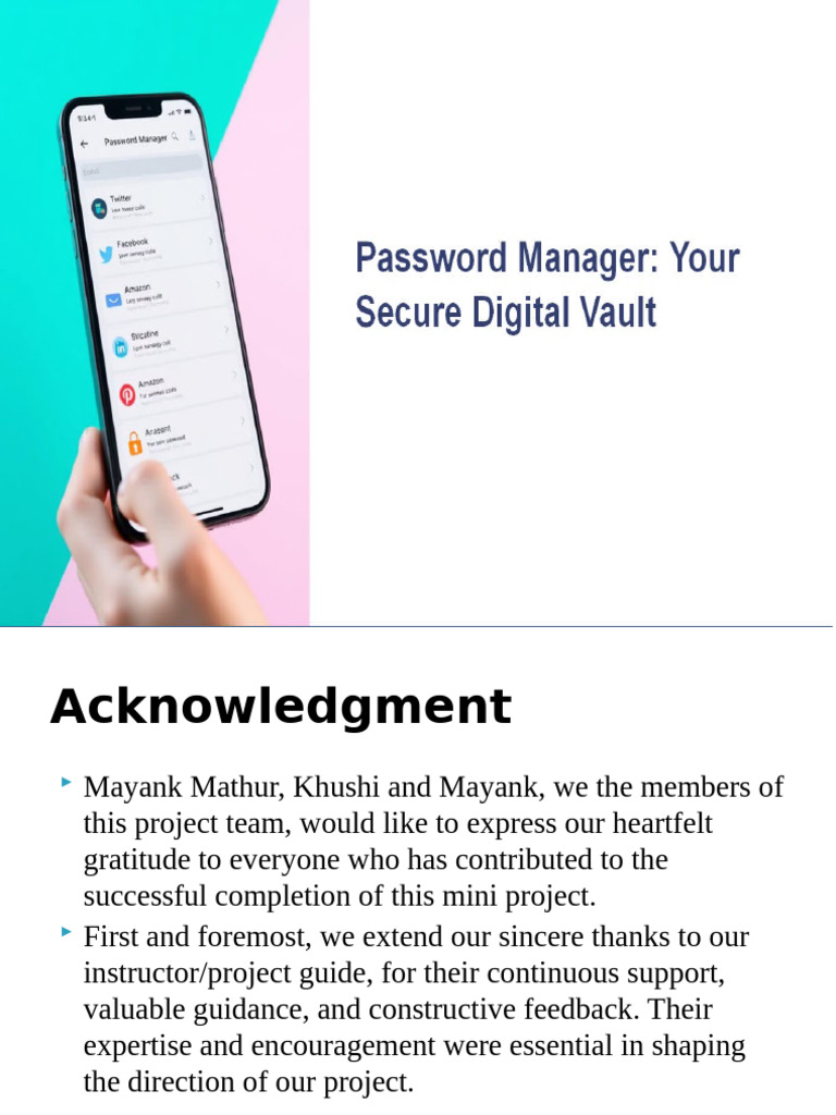 Mini Project On Password Manager | PDF | Password | Security